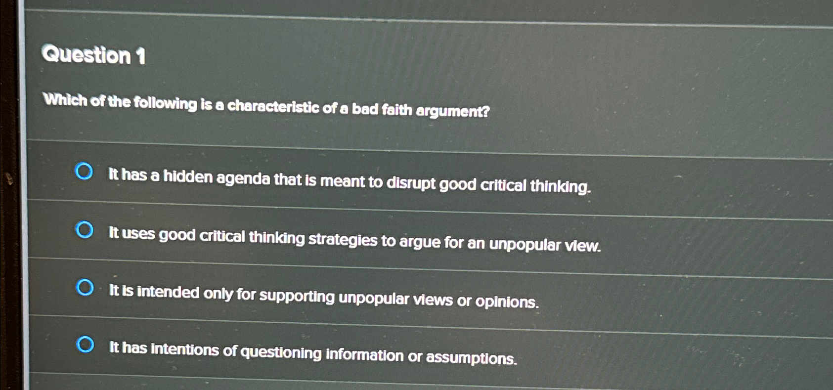 Solved Question 1Which of the following is a characteristic | Chegg.com