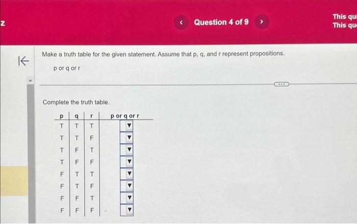 Solved Make a truth table for the given statement. Assume | Chegg.com