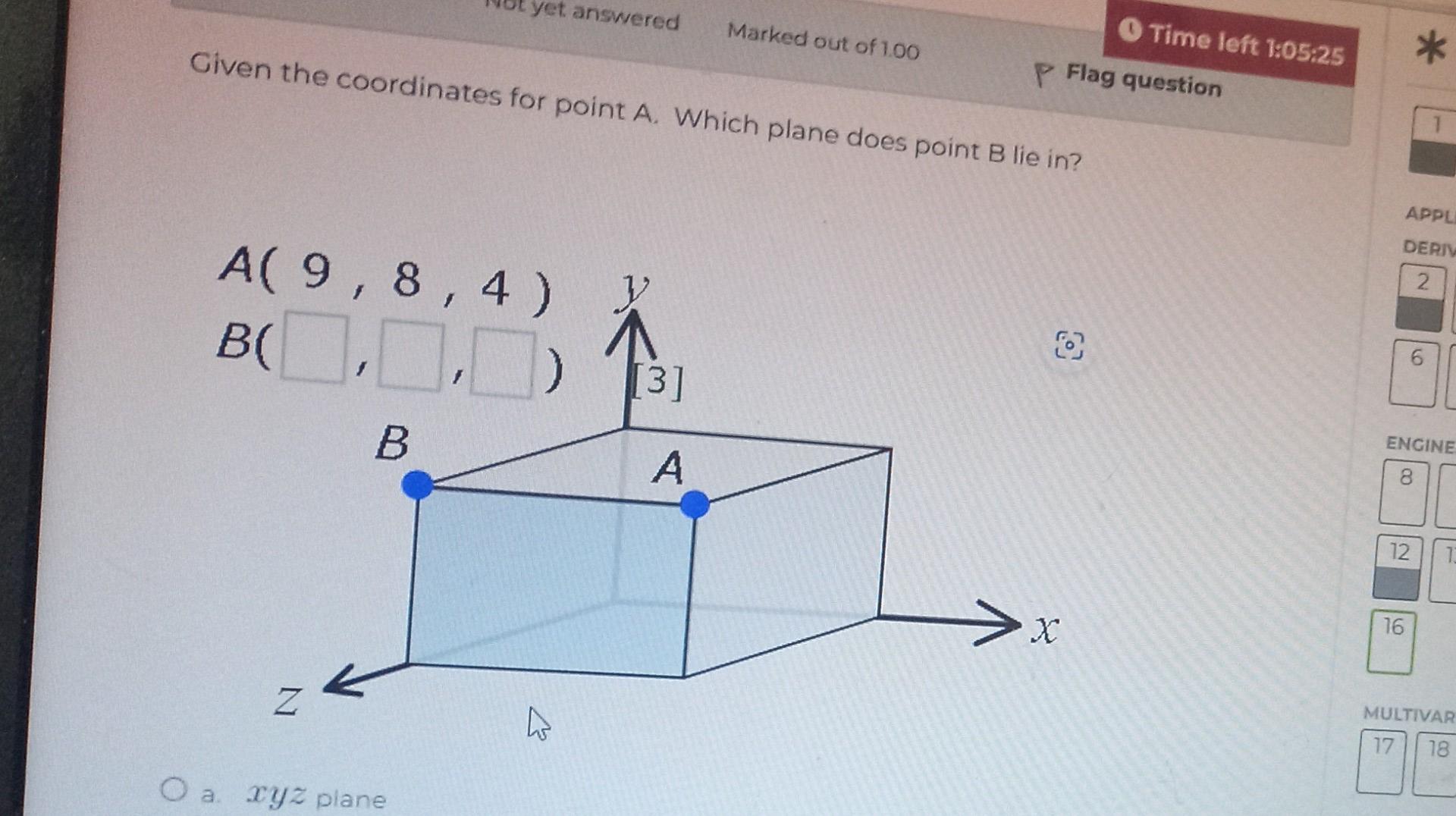 Solved Given the coordinates for point A. Which plane does | Chegg.com