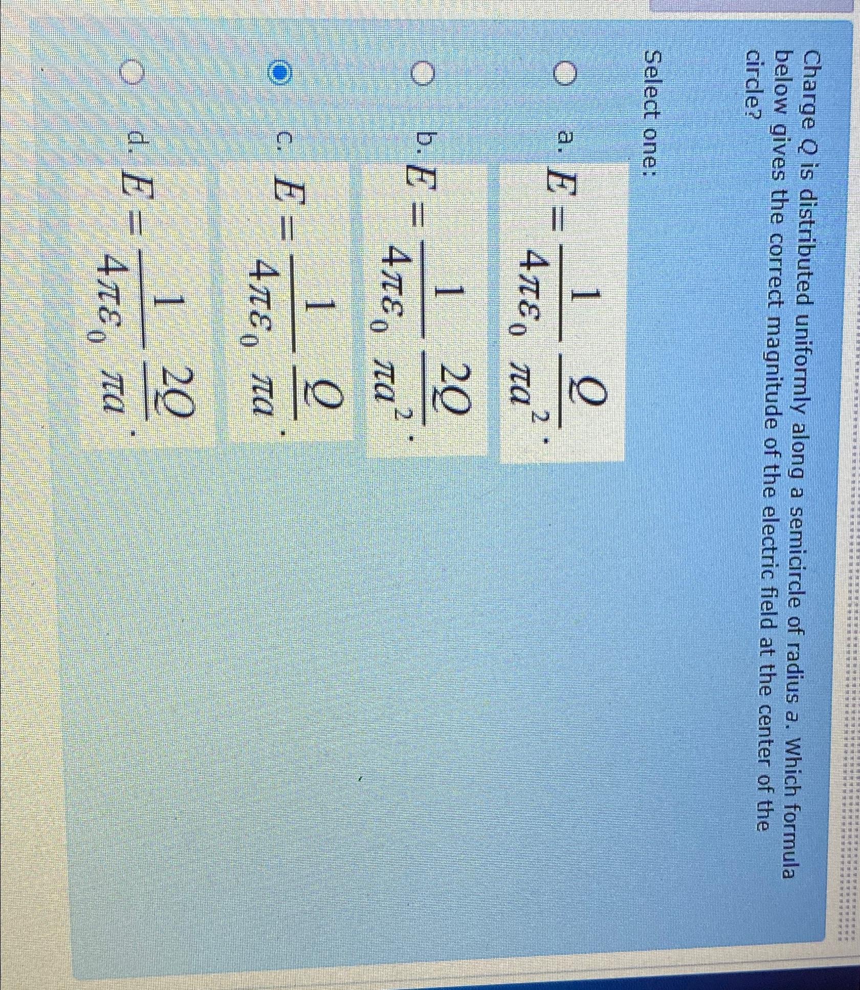 Solved Charge Q ﻿is distributed uniformly along a semicircle | Chegg.com