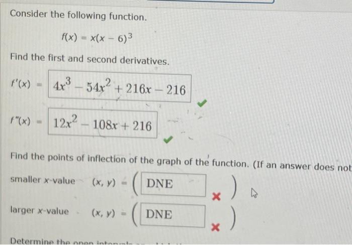 Solved Consider the following function. f(x)=x(x−6)3 Find | Chegg.com