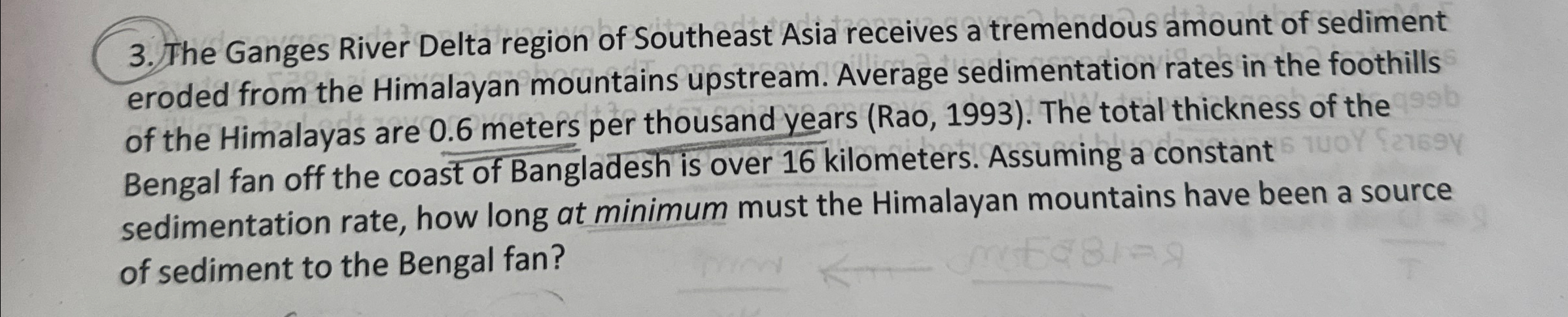 Solved The Ganges River Delta region of Southeast Asia | Chegg.com