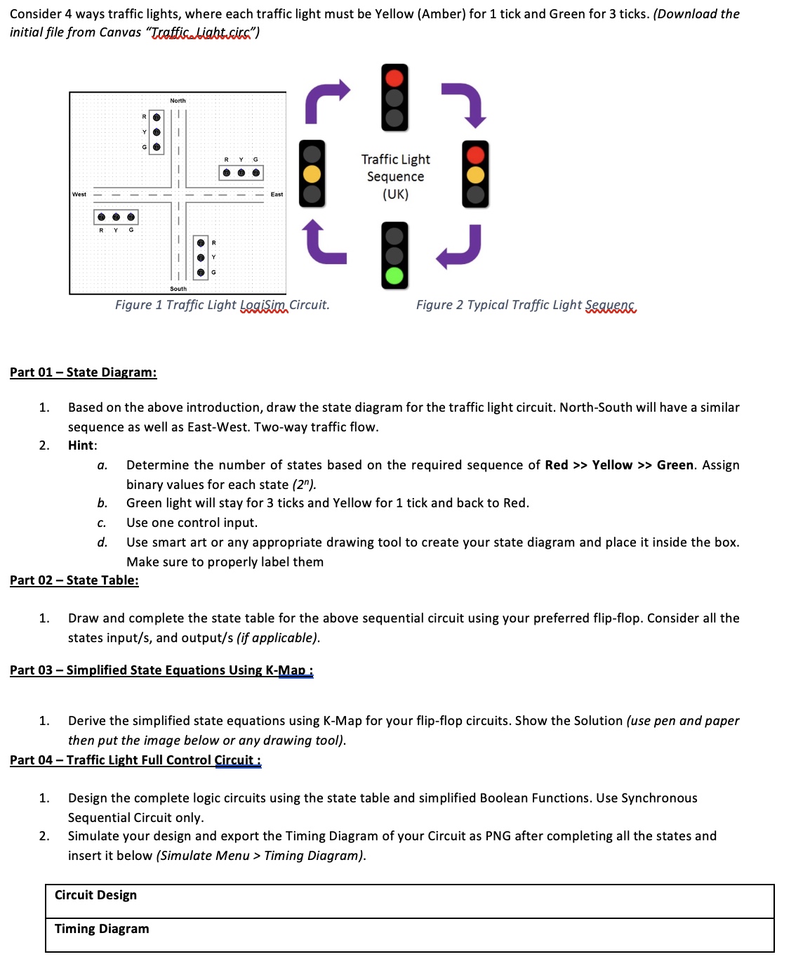 Solved Consider 4 ﻿ways traffic lights, where each traffic | Chegg.com