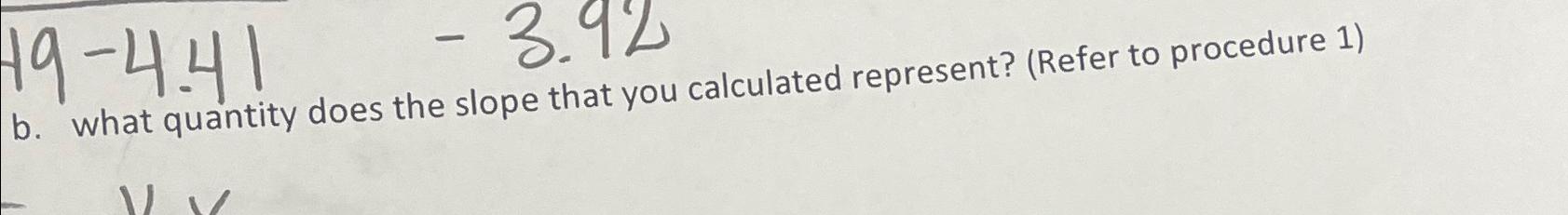 Solved b. ﻿what quantity does the slope that you calculated | Chegg.com