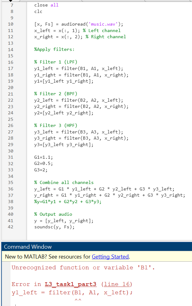 Solved by an EXPERT Can you please help me to fix the Matlab code | Chegg.com