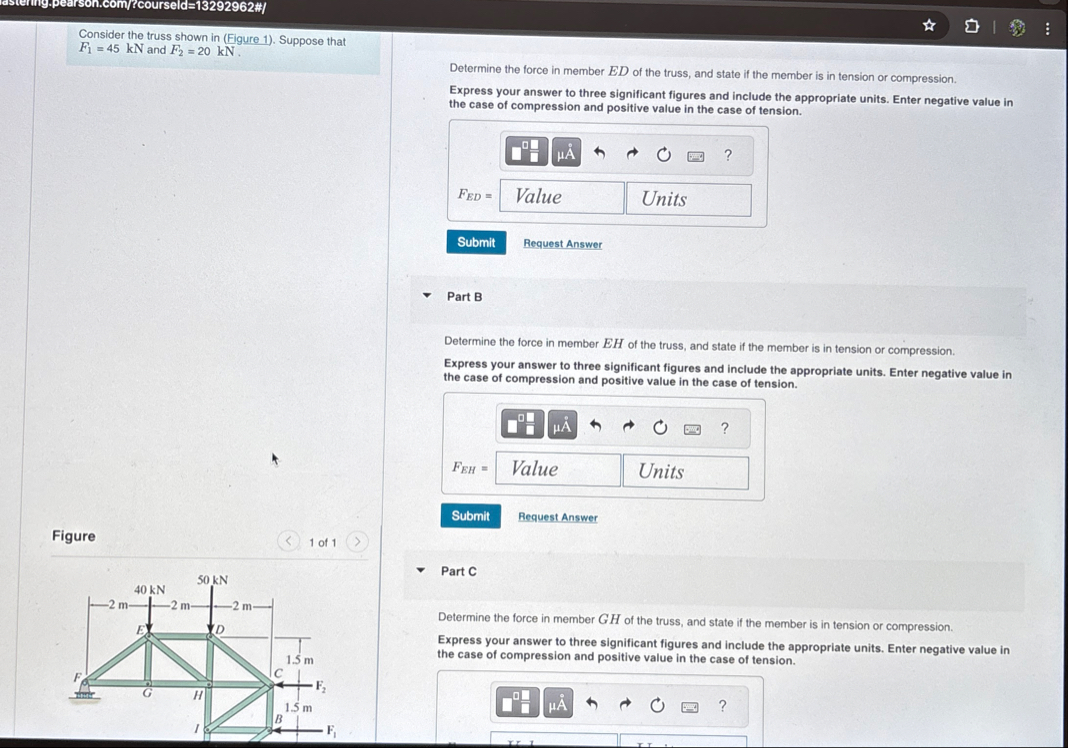 Solved Consider the truss shown in (Figure 1). ﻿Suppose that | Chegg.com