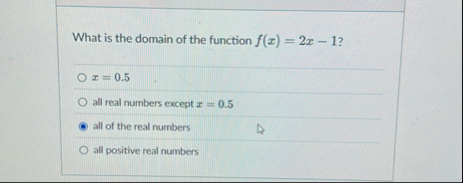 Solved What is the domain of the function | Chegg.com