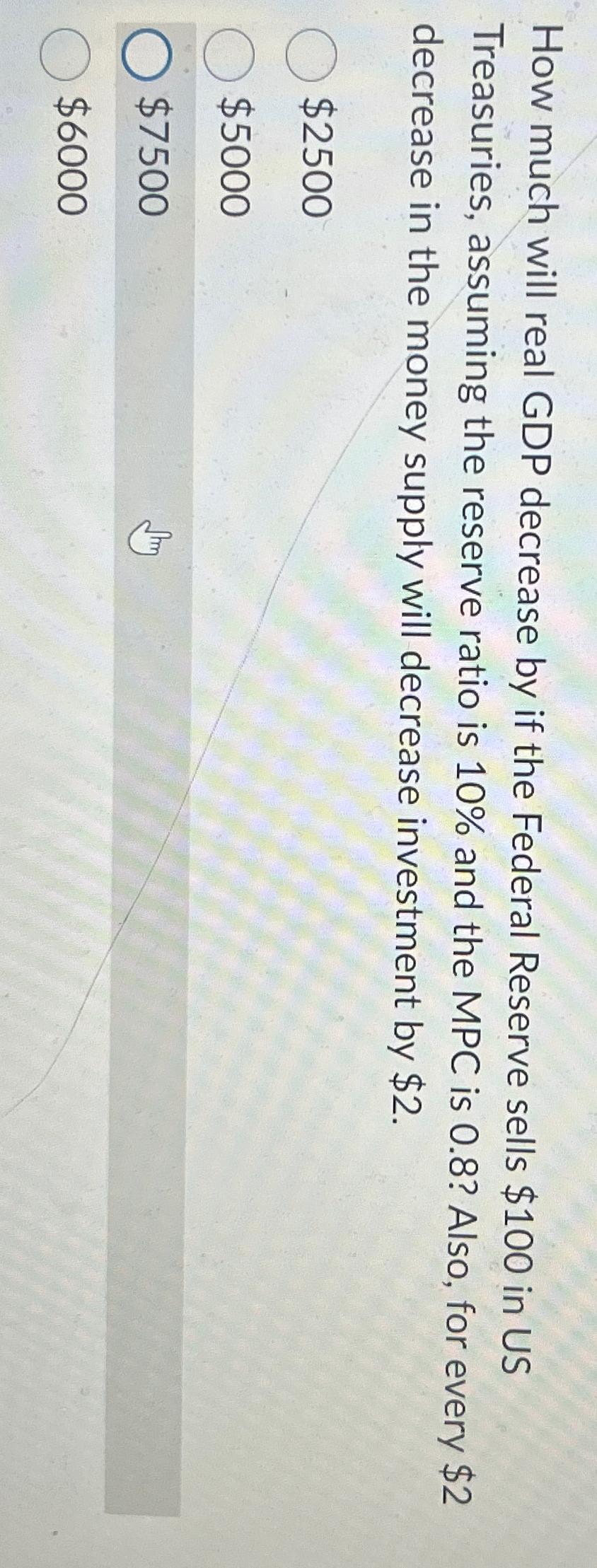 Solved How much will real GDP decrease by if the Federal | Chegg.com
