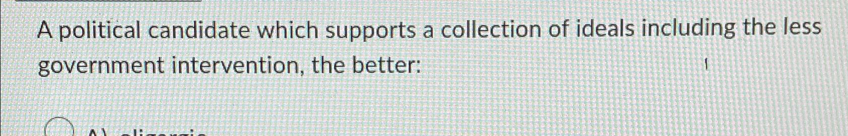 Solved A political candidate which supports a collection of | Chegg.com