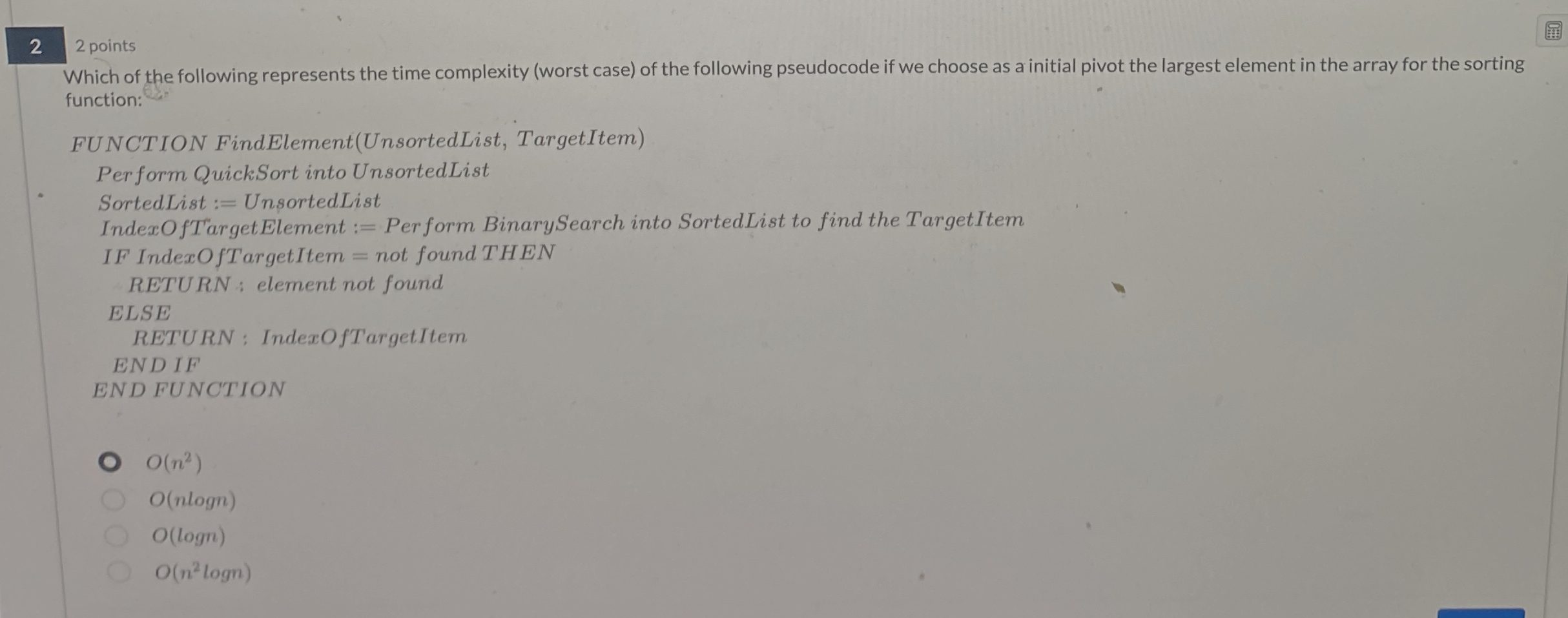 Solved 22 ﻿pointsWhich of the following represents the time | Chegg.com