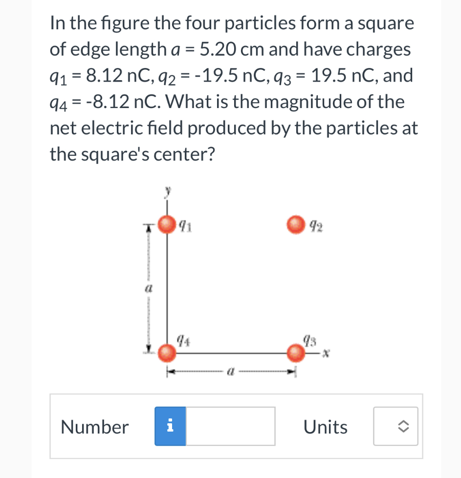 Solved In the figure the four particles form a square of | Chegg.com