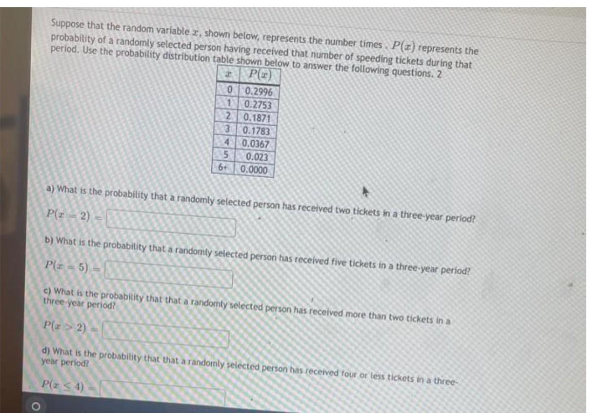 Solved Suppose That The Random Variable X Shown Below 