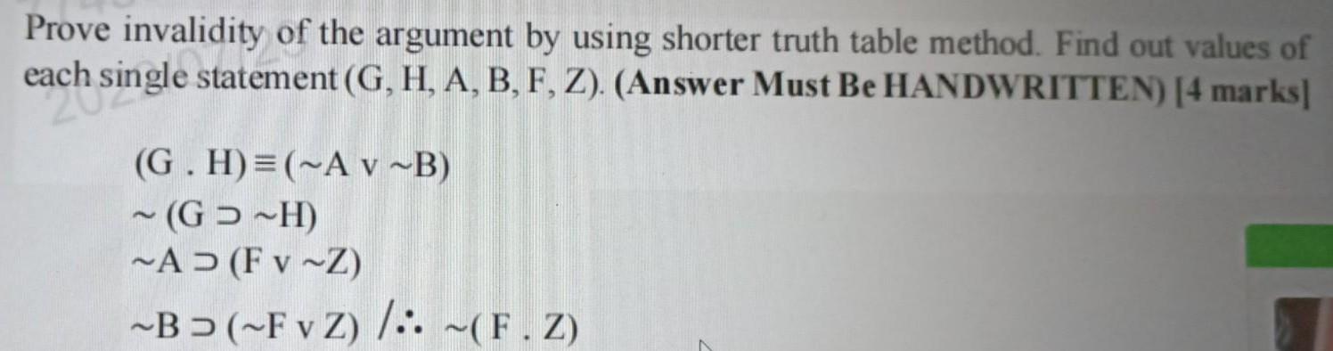 Solved Prove invalidity of the argument by using shorter | Chegg.com