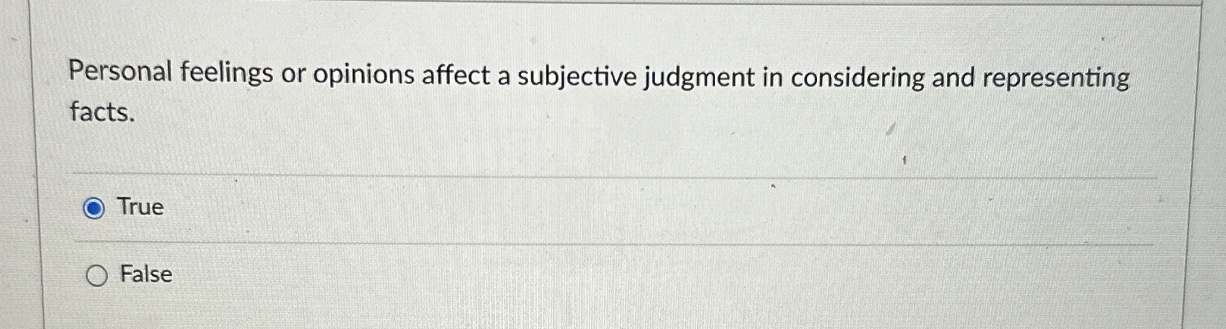Solved Personal feelings or opinions affect a subjective | Chegg.com