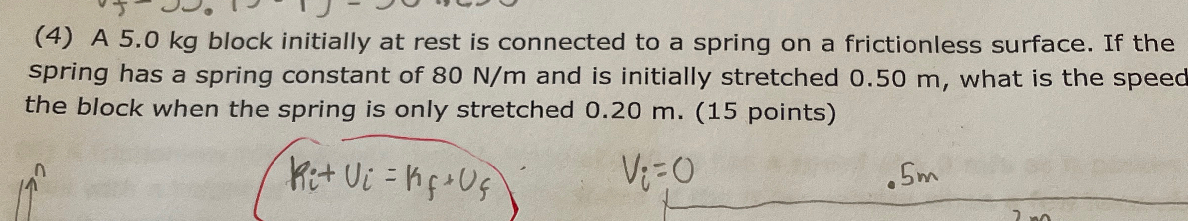 Solved (4) ﻿A 5.0kg ﻿block initially at rest is connected to | Chegg.com