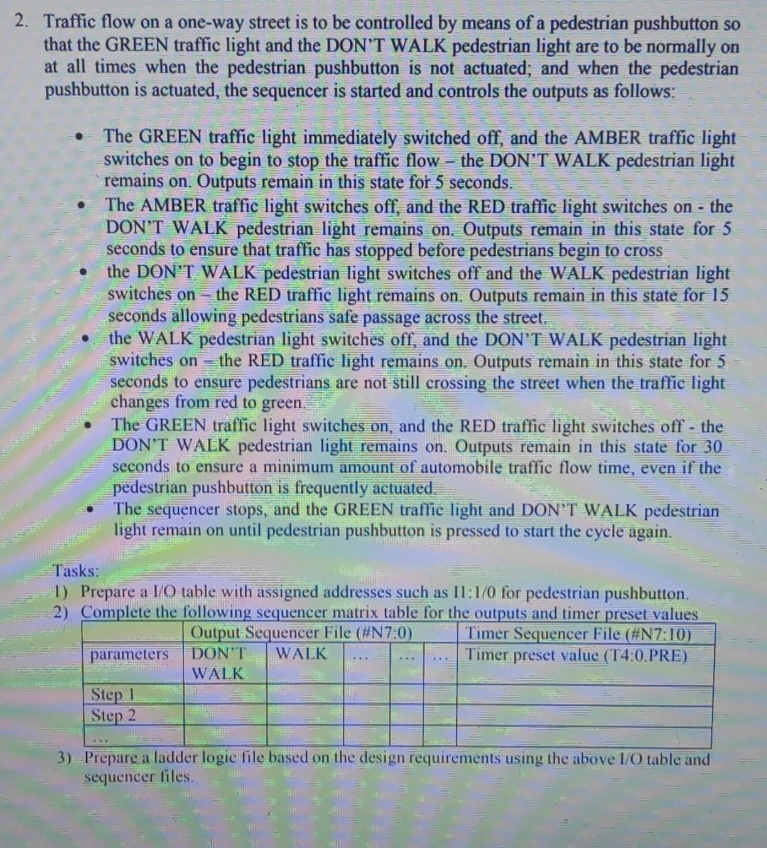 2. Traffic flow on a one-way street is to be | Chegg.com