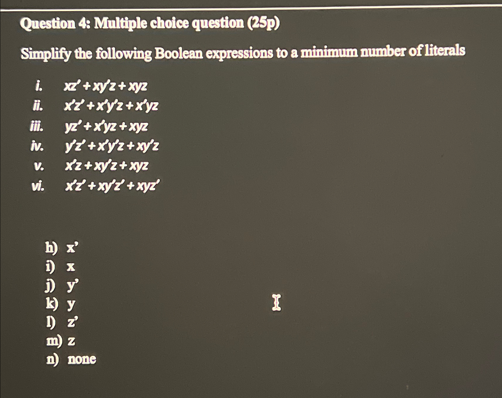 Solved Question 4: Multiple choice question (25.1)Simplify | Chegg.com