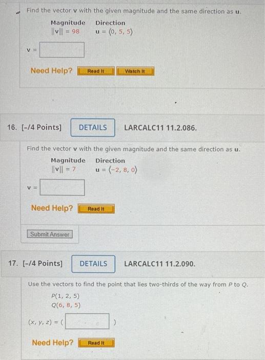 Solved Find the component form and magnitude of the vector v | Chegg.com