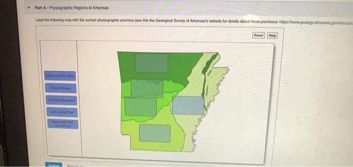 Solved Part A- Physilographic Regions of Arkansas Label the | Chegg.com