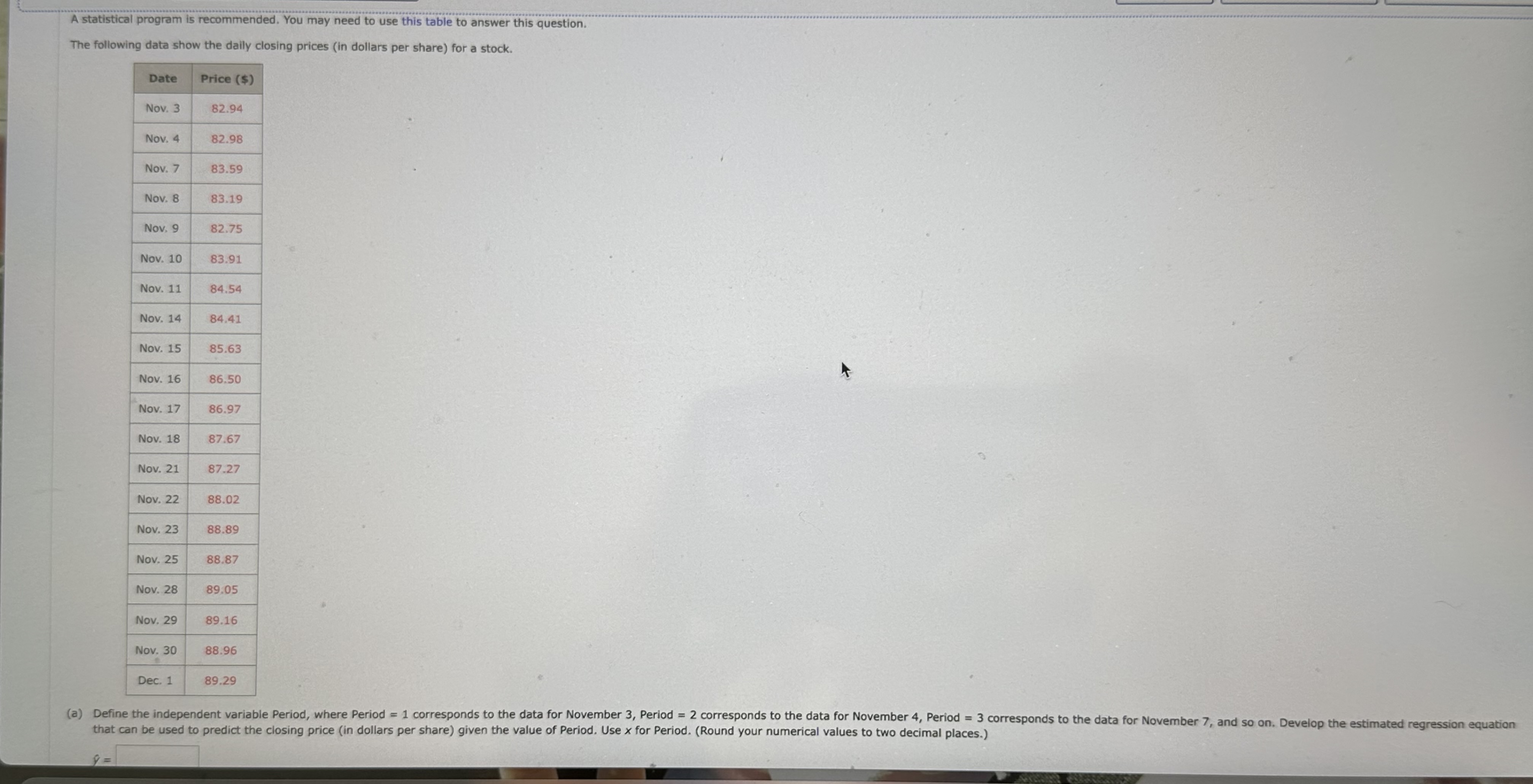 A statistical program is recommended. You may need to | Chegg.com