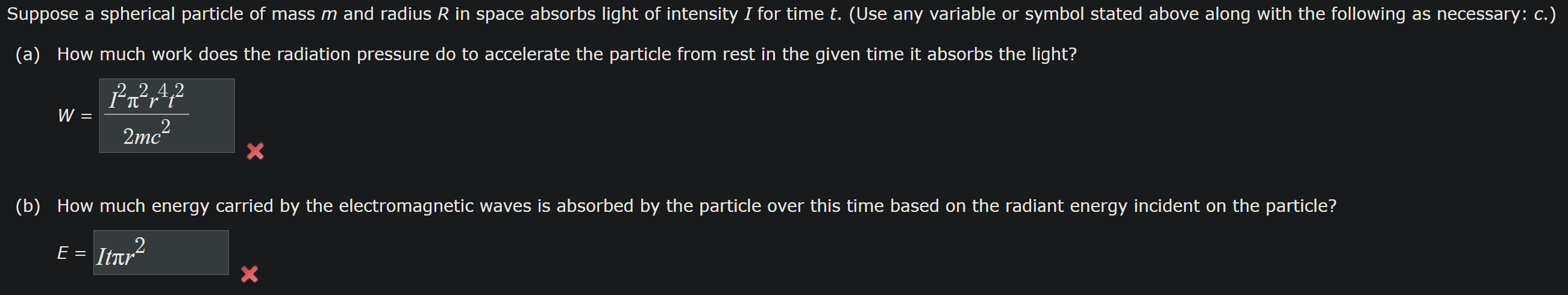 Solved Suppose a spherical particle of mass m ﻿and radius R | Chegg.com
