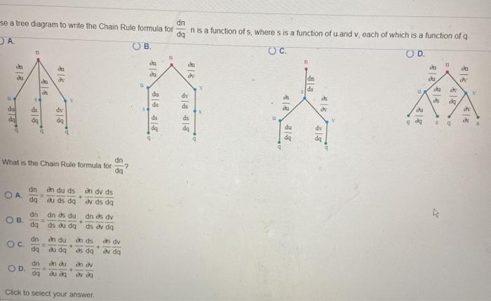Solved se a tree diagram to write the Chain Rule formula for | Chegg.com