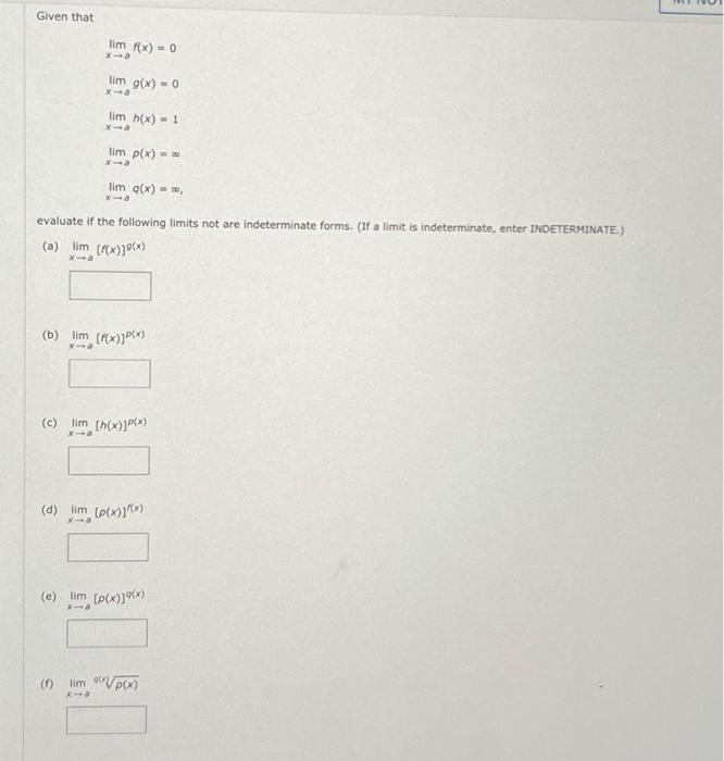 Solved Given that lim f(x) = 0 x-a (c) lim_g(x) = 0 x-a lim | Chegg.com