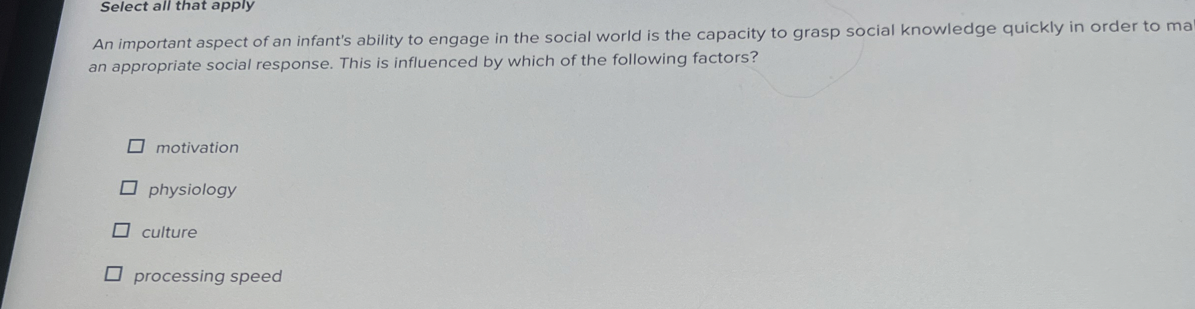 Solved Select all that applyAn important aspect of an | Chegg.com