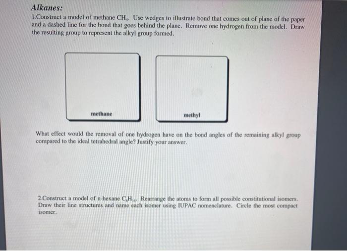 Solved 1. Construct a model of cyclohexane CH, Rearrange | Chegg.com