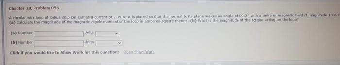 Solved Chapter 28, Problem 056 A circular wire loop of | Chegg.com