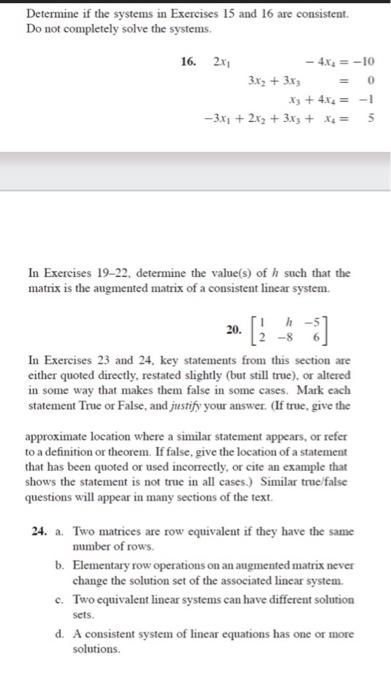 Solved Determine if the systems in Exercises 15 and 16 are | Chegg.com