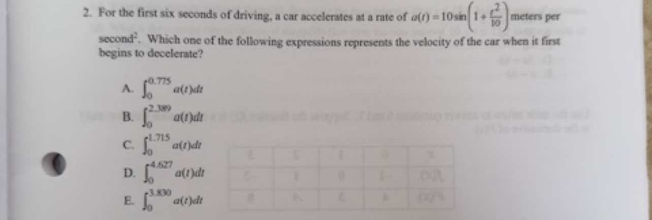 Solved For the first six seconds of driving, a car | Chegg.com