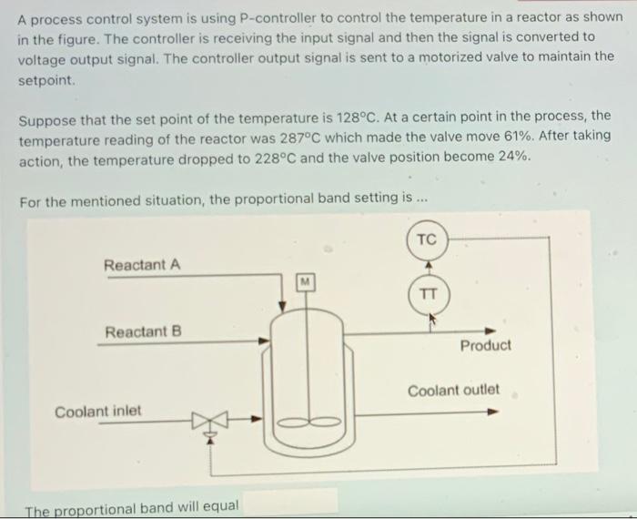 Solved A process control system is using P-controller to | Chegg.com