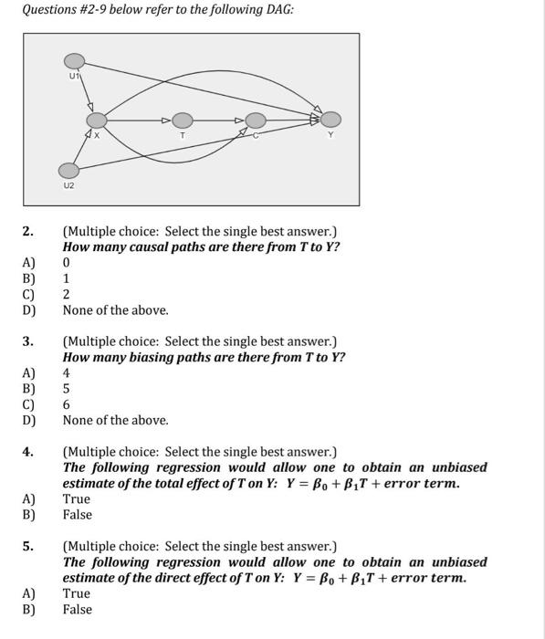 Solved Questions \#2-9 below refer to the following DAG: 2. | Chegg.com