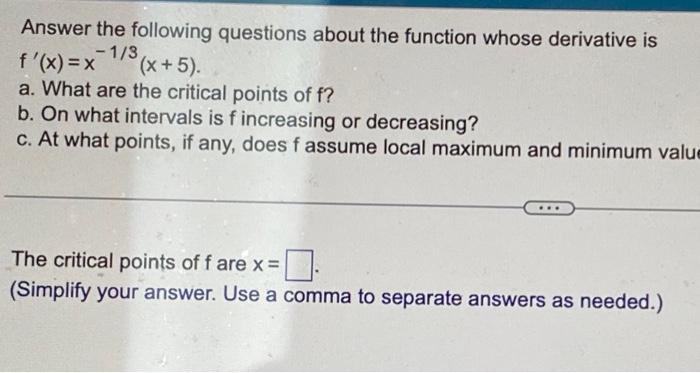 Solved Answer the following questions about the function | Chegg.com