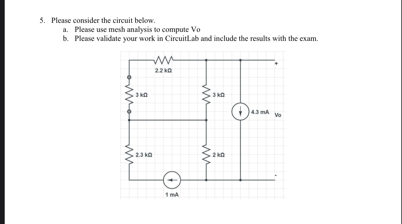 Solved Please consider the circuit below.a. ﻿Please use mesh | Chegg.com