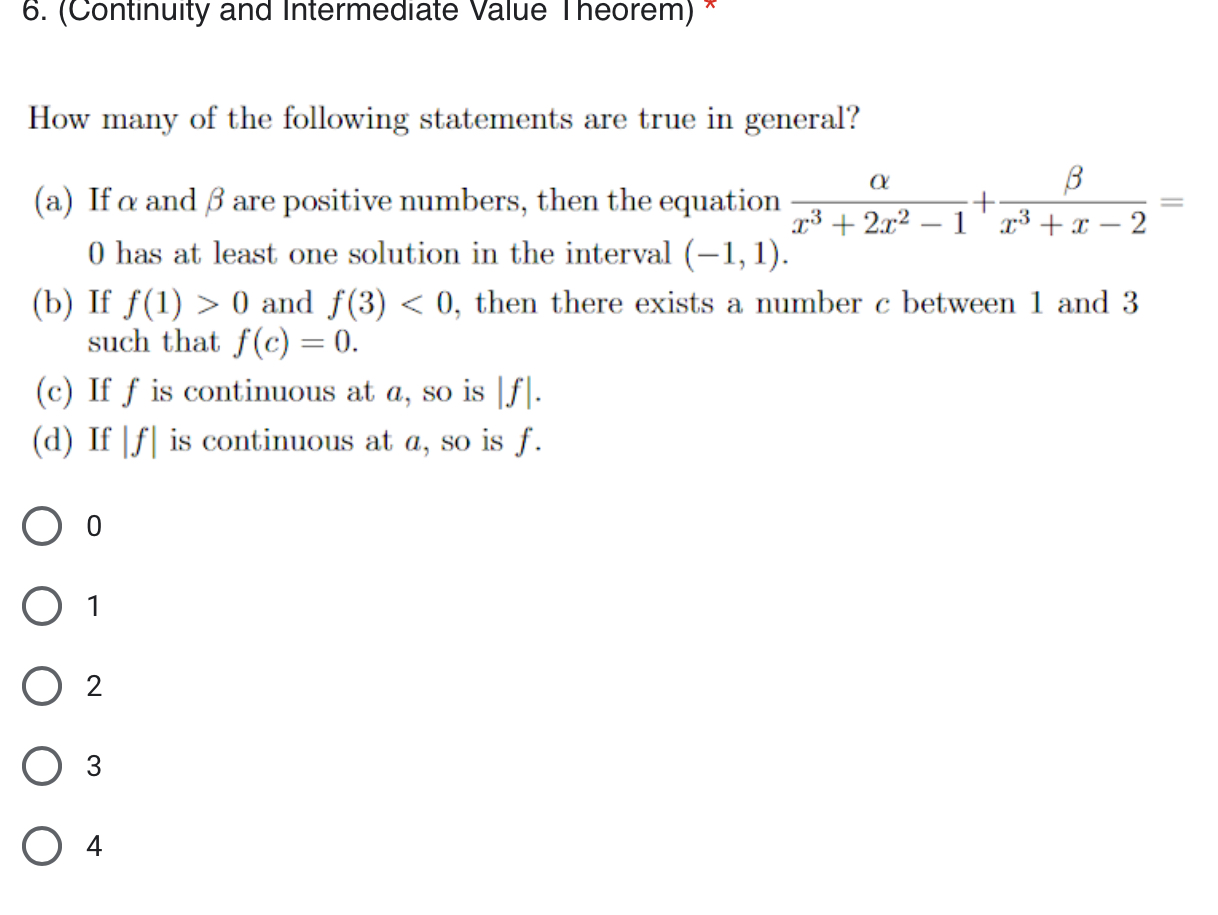 Solved (Continuity ﻿and Intermediate Value Ineorem) *How | Chegg.com
