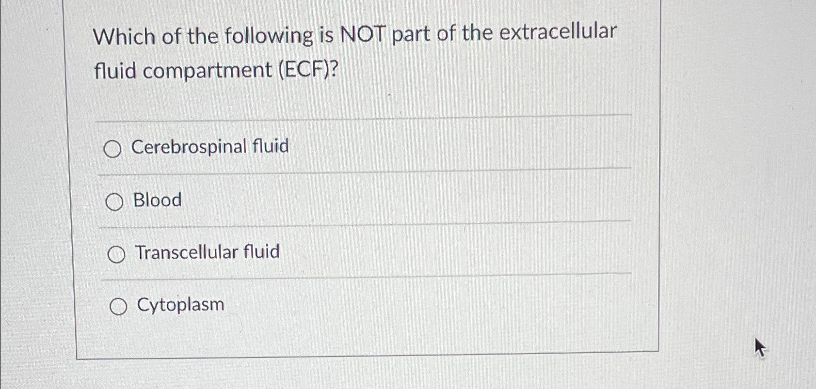 Solved Which of the following is NOT part of the | Chegg.com