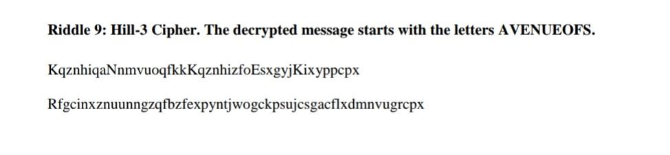Solved Decode each of the following nine ciphertexts using | Chegg.com