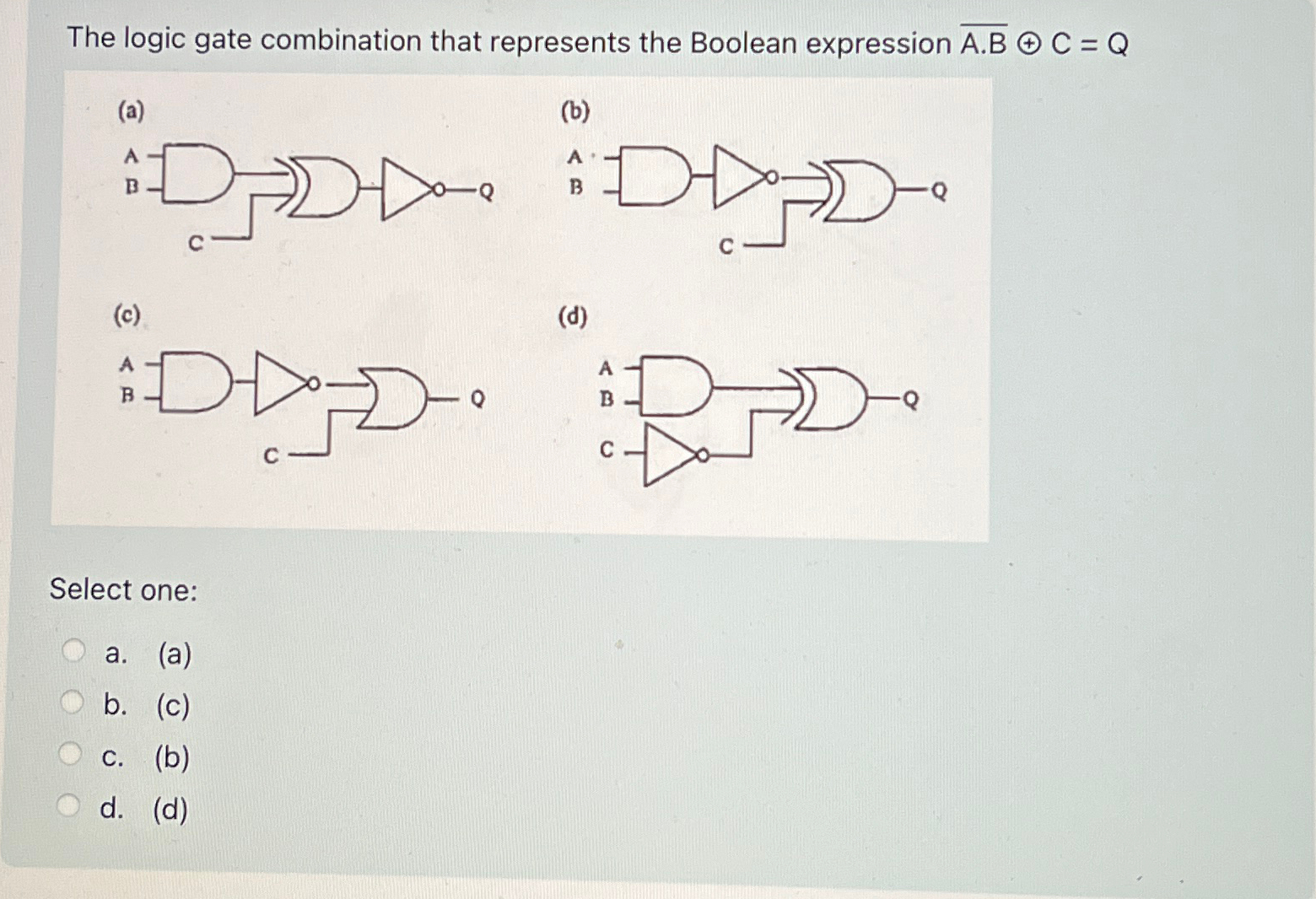 Solved The logic gate combination that represents the | Chegg.com