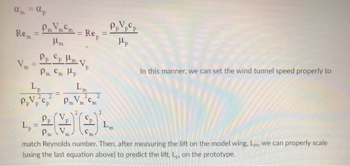 Solved Derive an equation for lift on the wing of an | Chegg.com
