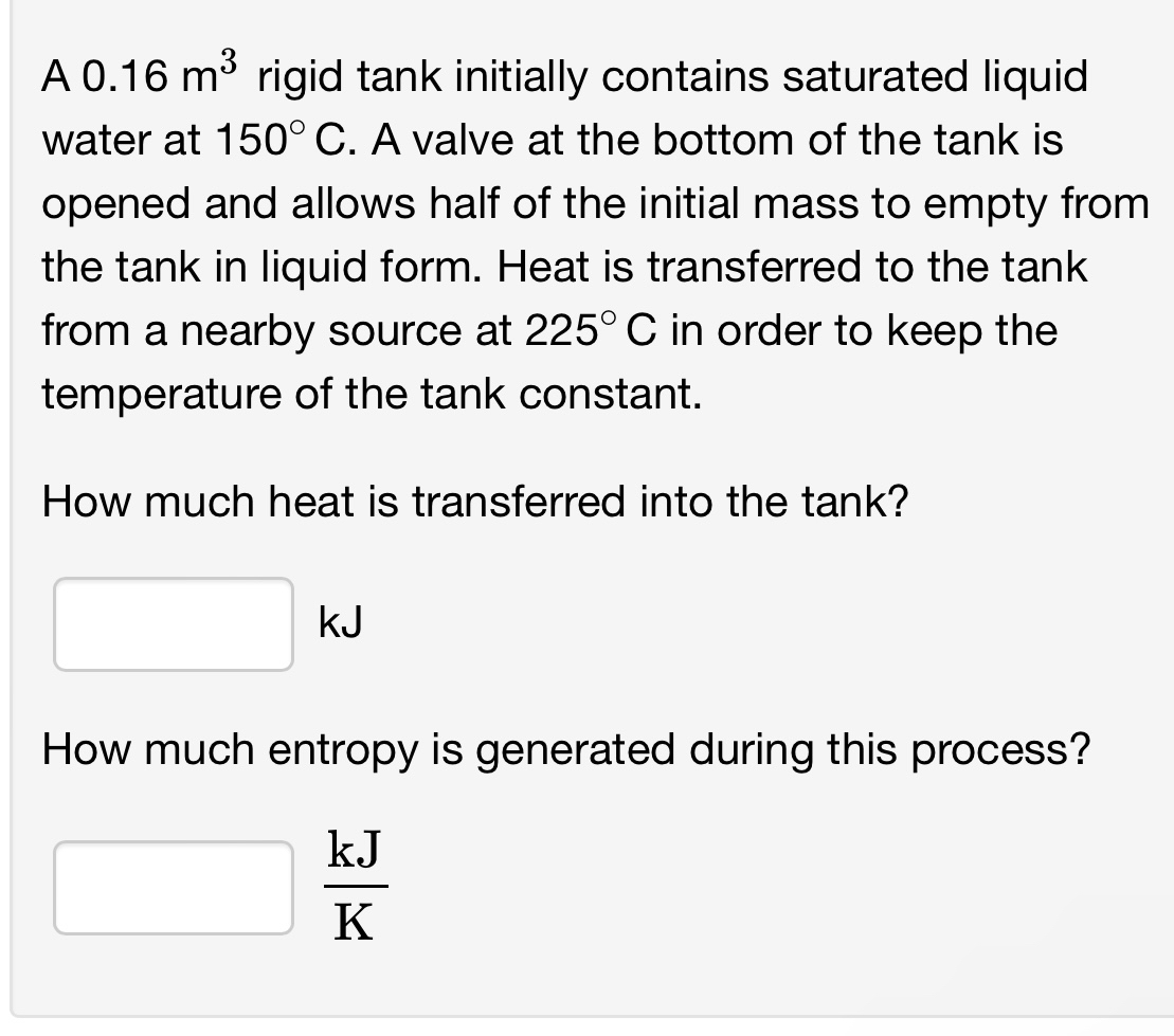 Solved A 0.16m3 ﻿rigid tank initially contains saturated | Chegg.com