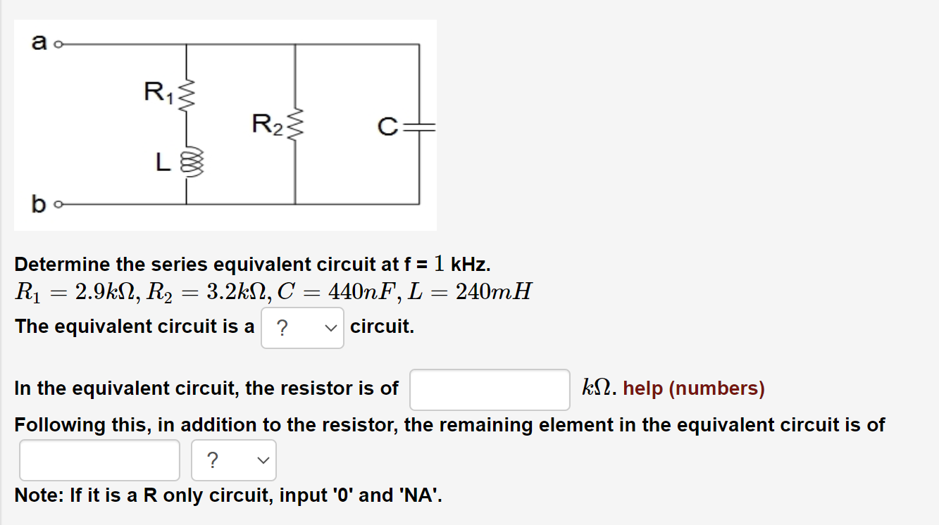 Solved Determine the series equivalent circuit at | Chegg.com