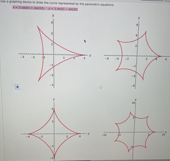 Solved Use a graphing device to draw the curve represented | Chegg.com
