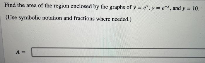 Solved Find the area of the region enclosed by the graphs of | Chegg.com