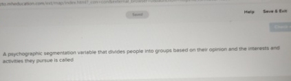 Solved A prychographic segmentation varlable that divides | Chegg.com