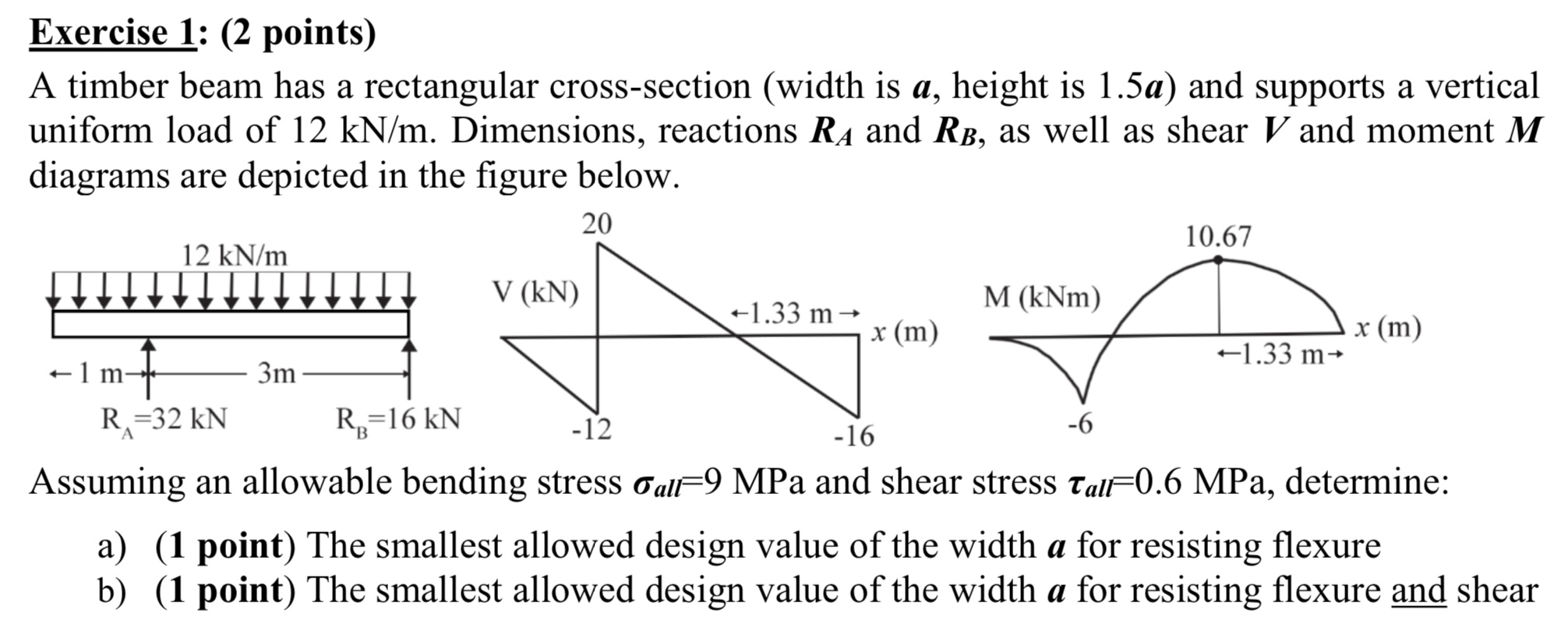 Solved Exercise 1: (2 points)A timber beam has a | Chegg.com Solved Exercise 1: (2 points)A timber beam has a | Chegg.com