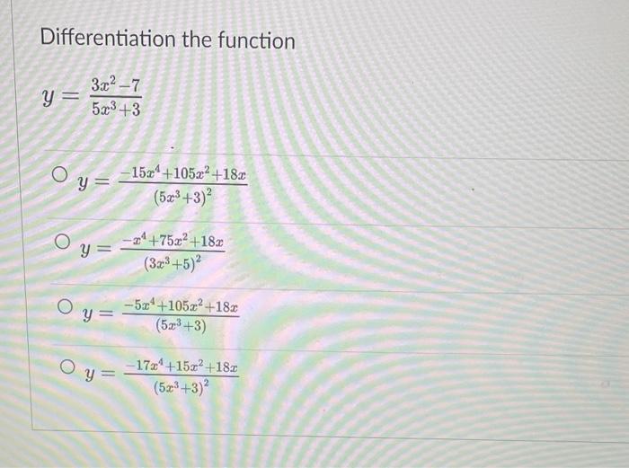 Solved Differentiate each function. c) | Chegg.com