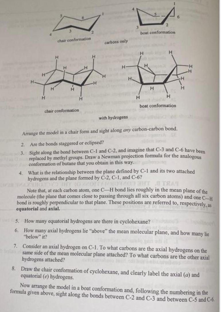 Solved chair conformationcarbons onlychair conformationwith | Chegg.com