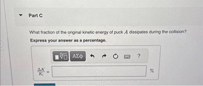 Solved What fraction of the original kinetic energy of puck | Chegg.com